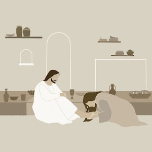 Jesus Anointed by A Sinful Woman, Luke 7:36-50, Bible Sketches, Bible ...