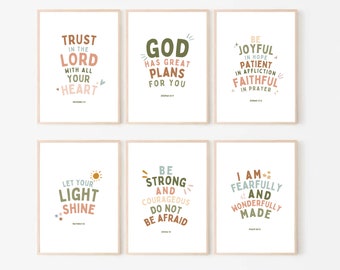 Kids Bible Verse Scripture Poster Wall Art Church Sunday - Etsy