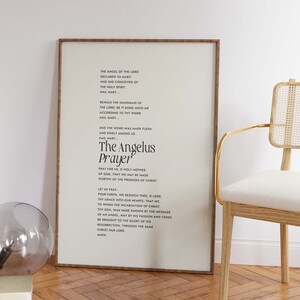 The Angelus Prayer, the Angel of the Lord, Catholic Prayer Print ...