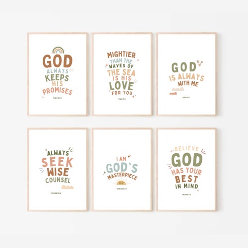 Kids Bible Verse Boho Wall Art Scripture Posters Church - Etsy