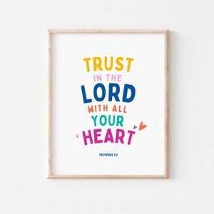 Kids Bible Verse, Scripture Poster Wall Art, Church Sunday School Decor ...