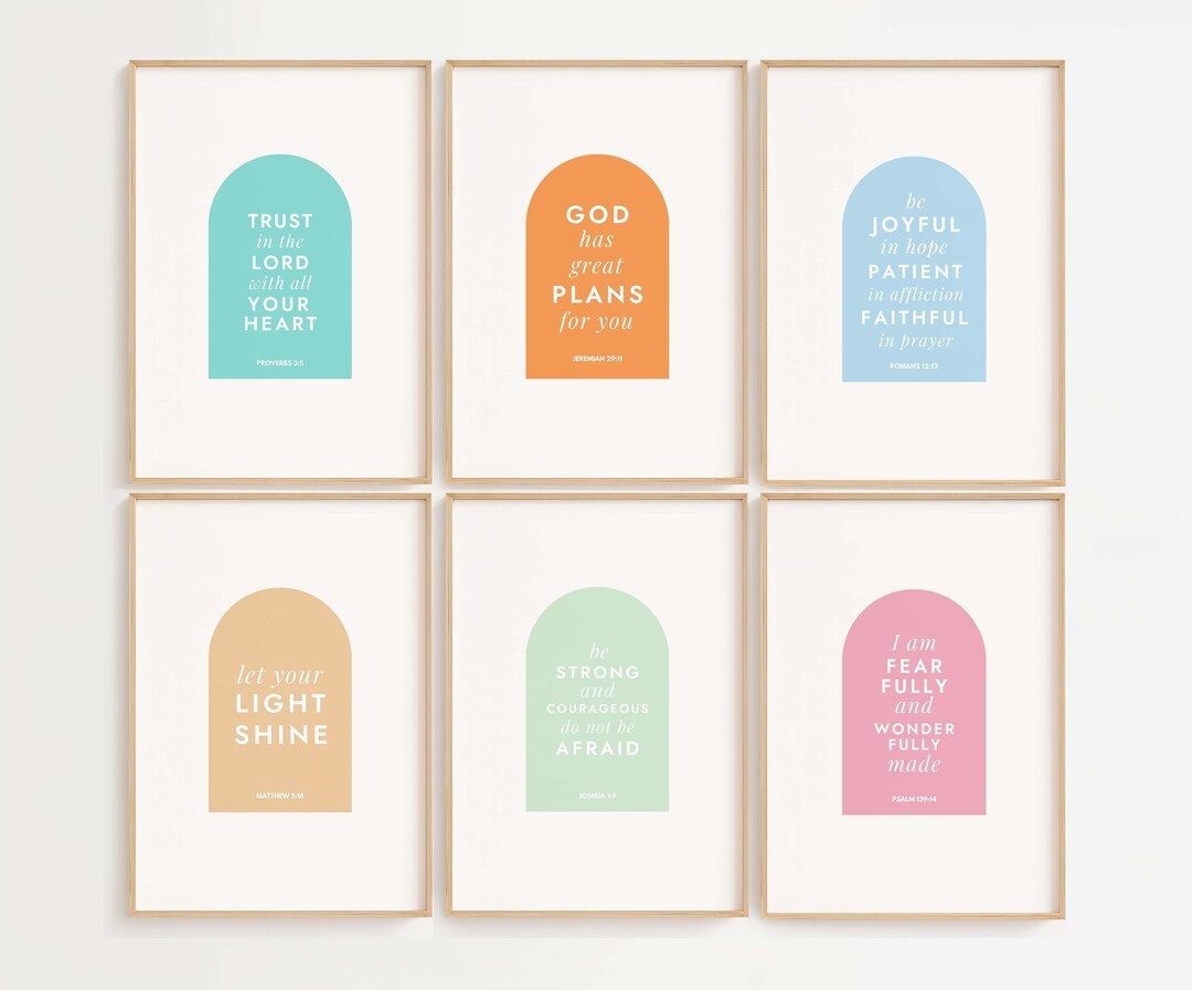 Boho Bible Verse Prints: Kids Christian Classroom Decor (digital ...