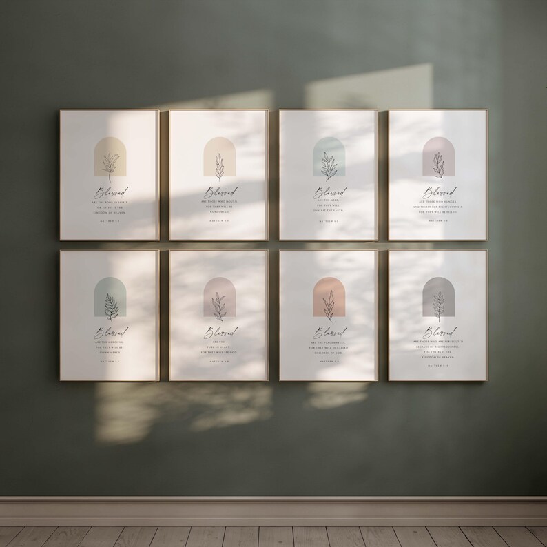 Beatitudes Scripture Print Set: Minimalist Boho Christian Decor ...