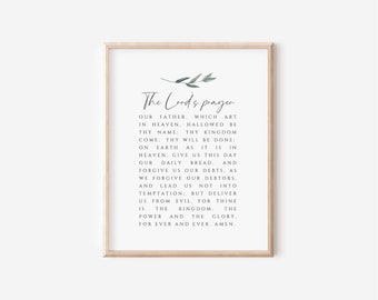 The Lord's Prayer. Sunday School Decor. Christian Wall Art. Bible Verse ...