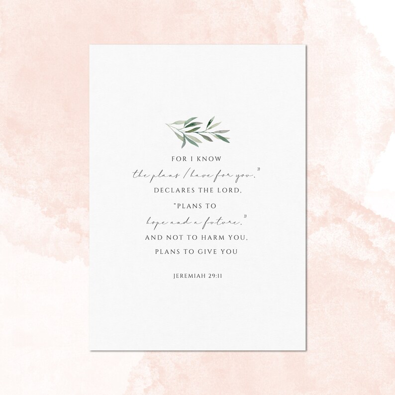 Jeremiah 29:11 for I Know the Plans I Have for You Bible Verse - Etsy