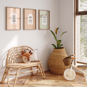 Kids Bible Verse, Scripture Poster Boho Wall Art, Church Sunday School ...