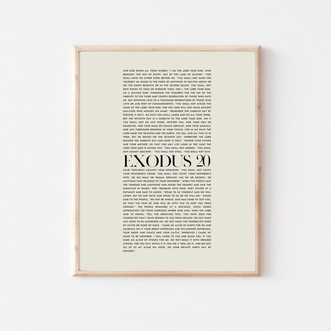 Exodus 20 the Ten Commandments, the 10 Commandments Modern Minimalist ...