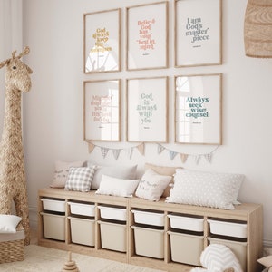 Kids Bible Verse, Scripture Poster Wall Art, Church Sunday School Decor ...