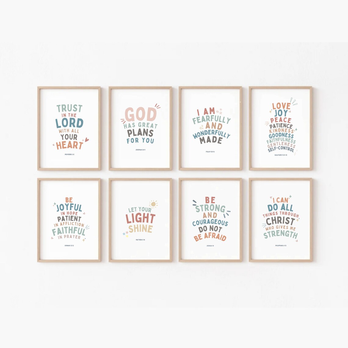 Kids Bible Verse Wall Art Sunday School Decor Christian - Etsy