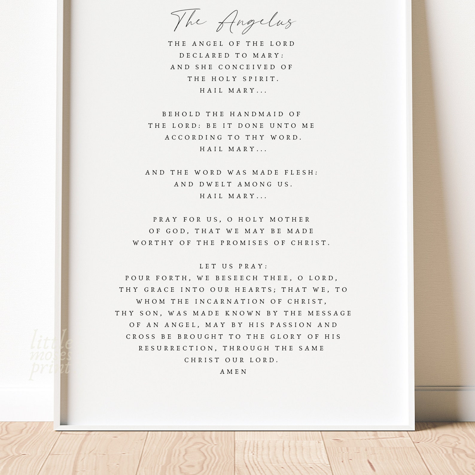 The Angelus Prayer the Angel of the Lord Catholic Prayer - Etsy