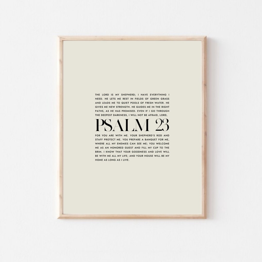 Psalm 23 the Lord is My Shepherd I Shall Not Want, Modern Minimalist ...