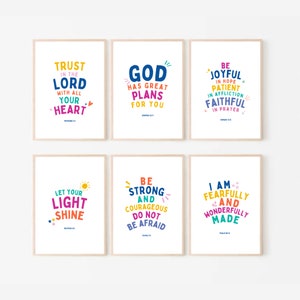 Kids Bible Verse, Scripture Poster Wall Art, Church Sunday School Decor ...
