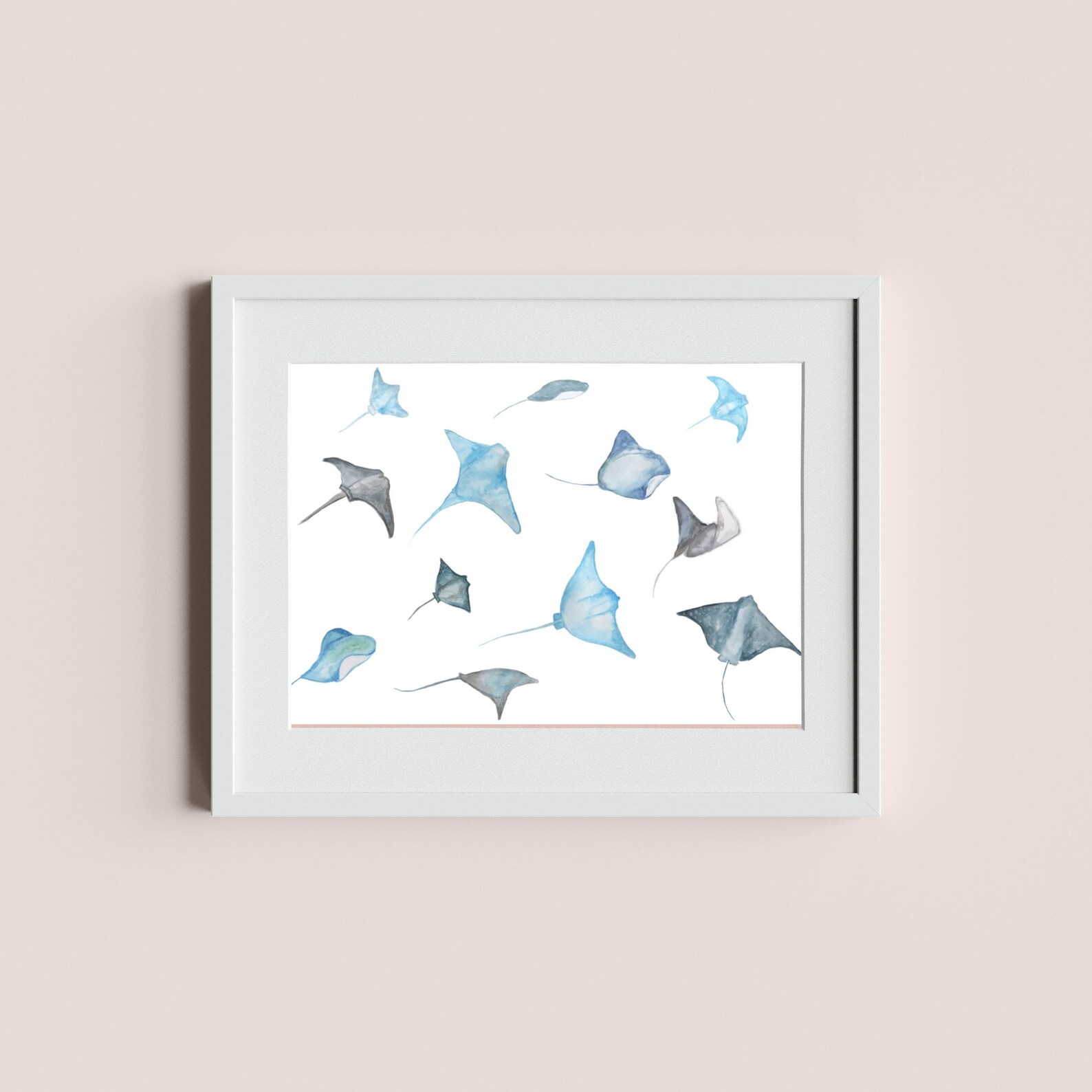 Stingray/manta Ray Water Colour Painting, Stingray Art Illustration ...