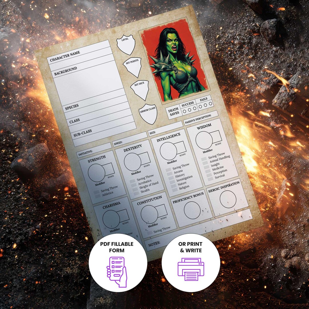 Dnd Character Sheet Bundle: Fillable 12 Class Sheets + Backstory ...
