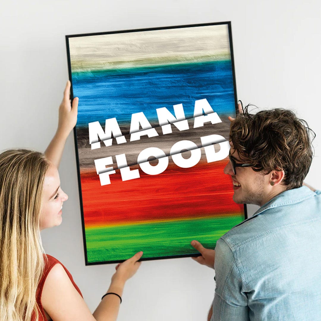 Magic the Gathering Poster, Mana Flood, Game Room Decor, Magic the ...