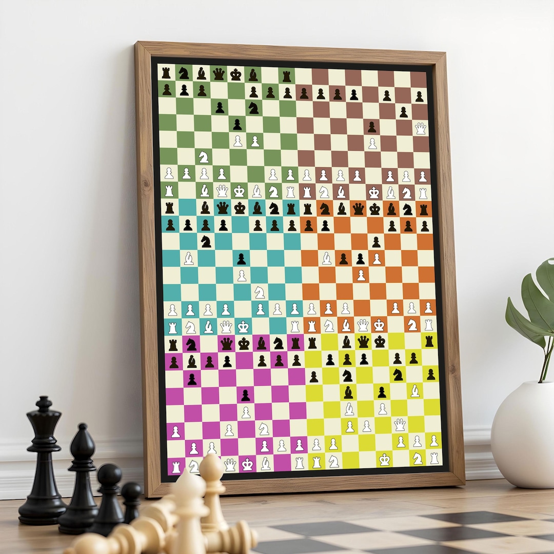 Pop Art Chess Moves Poster, Wall Art, Gift for Chess Players, Chess ...