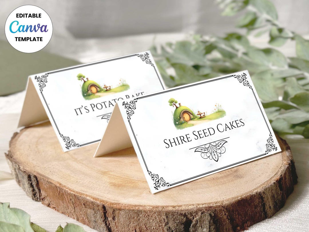 Hobbit Feast Food Labels, Editable LOTR Canva Template (printable) - Etsy