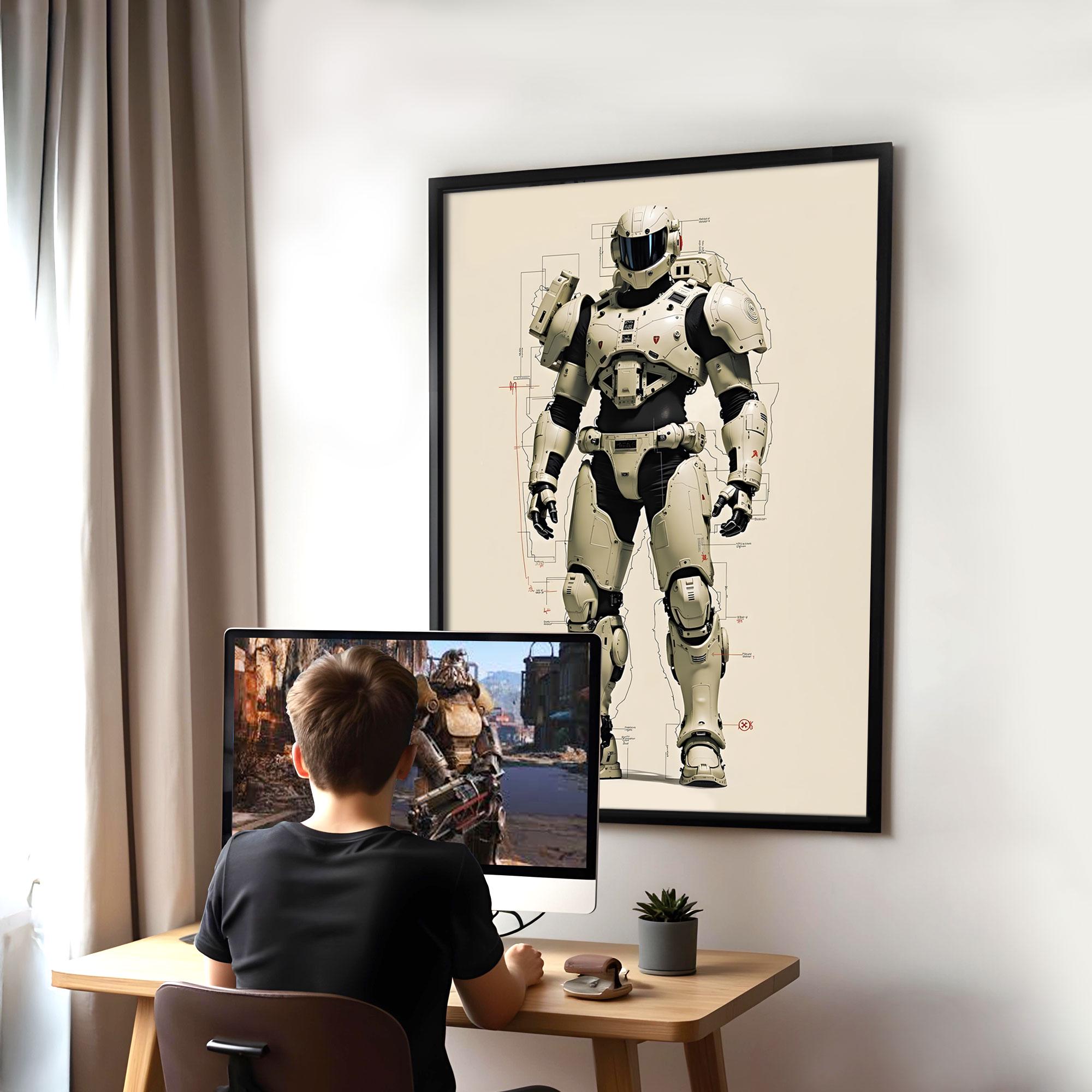 Fallout Fan Art Power Armor Poster Digital Art Download - Etsy