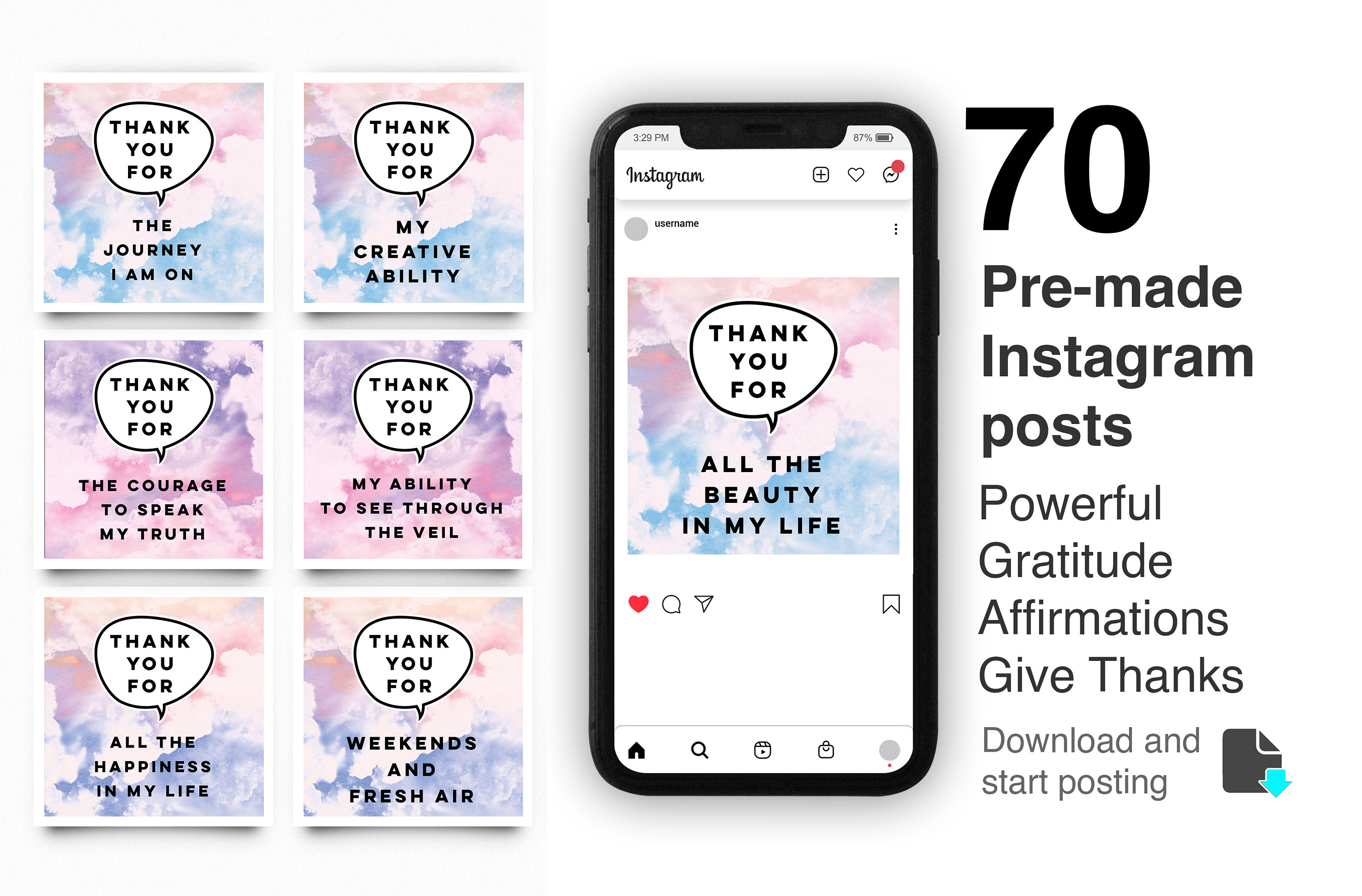 Gratitude Instagram Post - Etsy