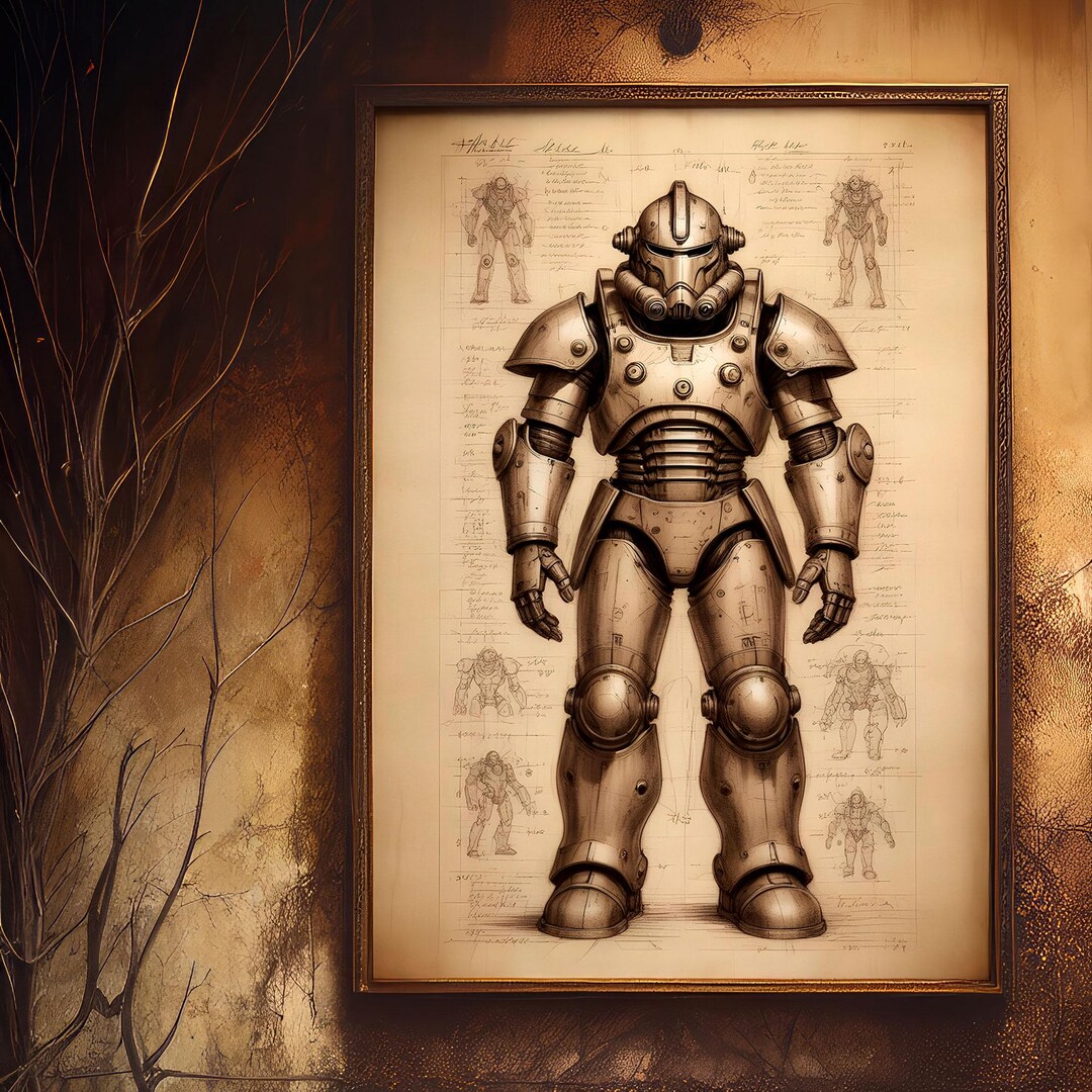 Fallout-inspired Schematic Digital Art Download Power Armor - Etsy