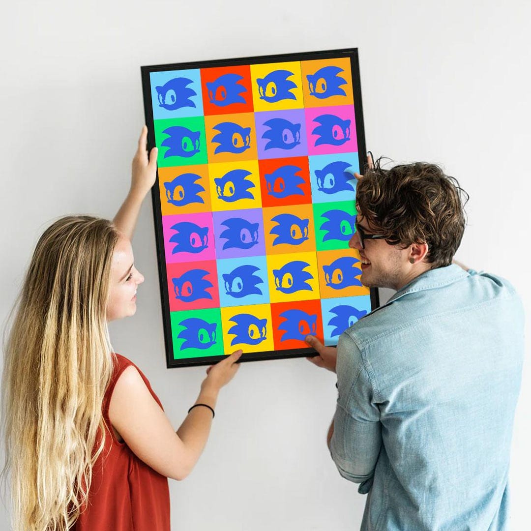 Sonic the Hedgehog Pop Art Poster, Retro Gaming-inspired Wall Decor ...