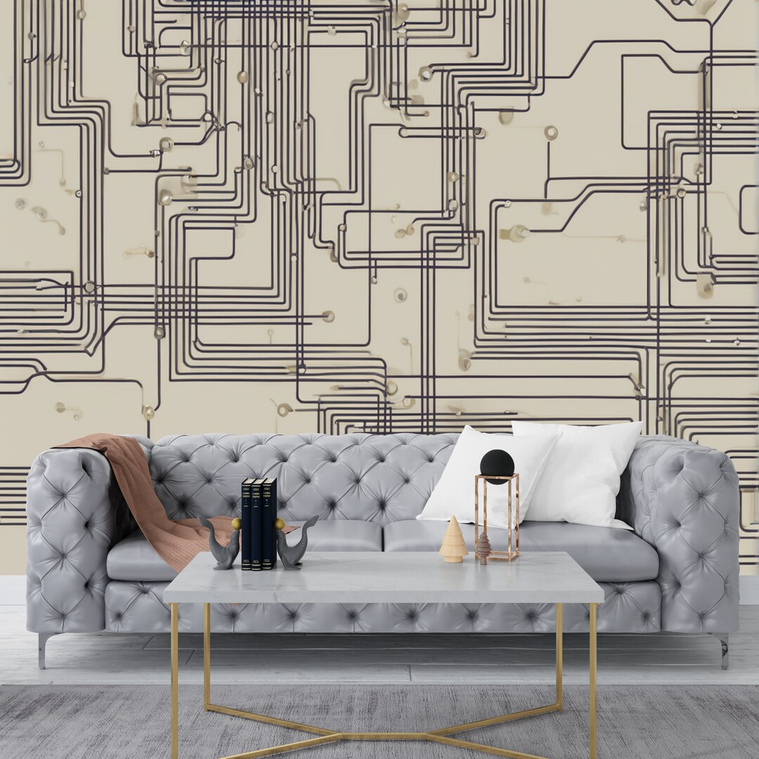 Interior Wallpaper Mural Technology Wall Graphics Stick - Etsy
