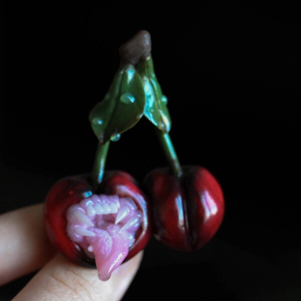 Cherry Brooch - Etsy