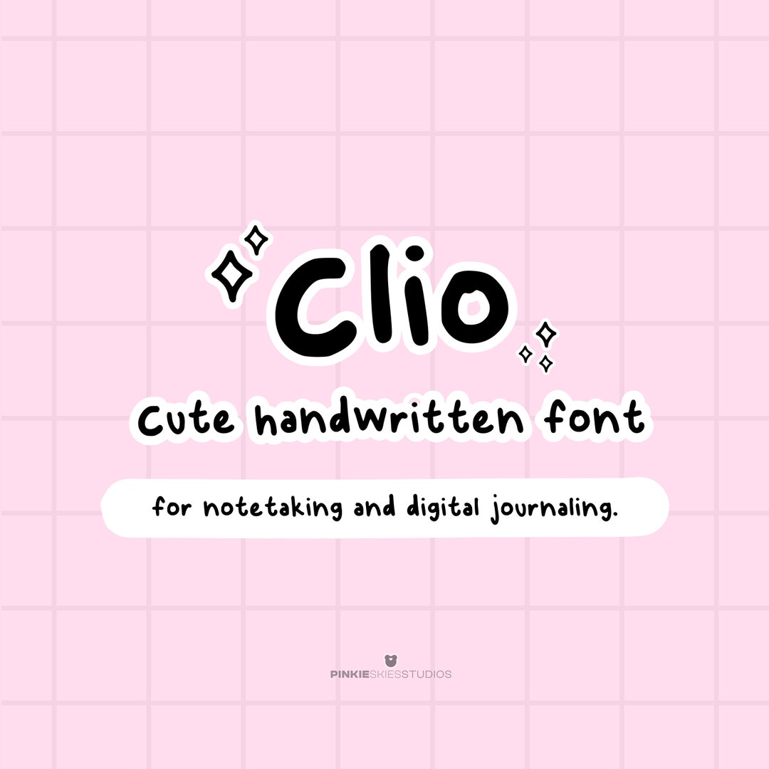 Clio Cute Handwritten Font for Vtuber Logos Notetaking and Journaling ...