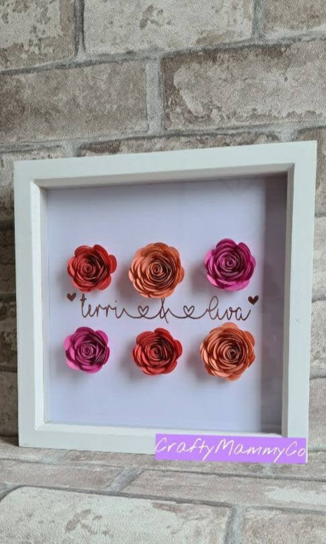 Handmade Flower Frame, Box Frame, Wall Art, Anniversary Gift, Wedding ...