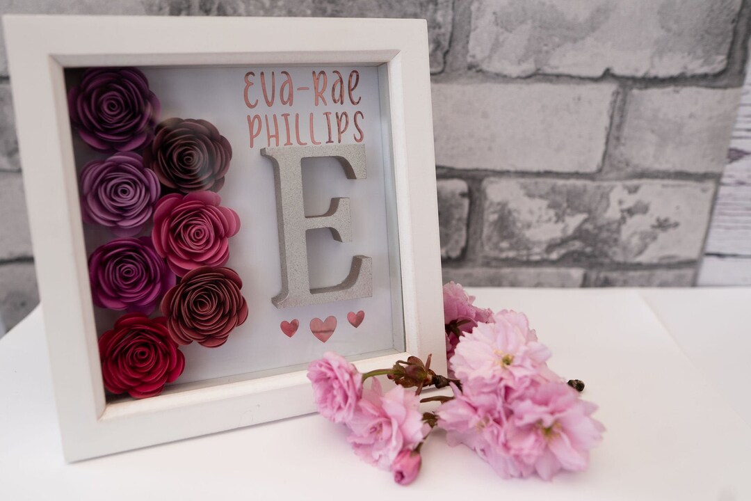Flower Frame Box Frame Flower Box Name Frame Girls Room - Etsy