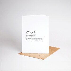 Funny Chef Definition Card Digital Download. Birthday Card. Foodie ...