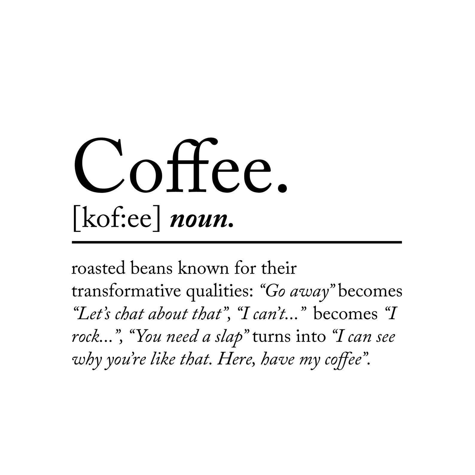 Funny Coffee Definition Greeting Card. Birthday Card Digital Download ...