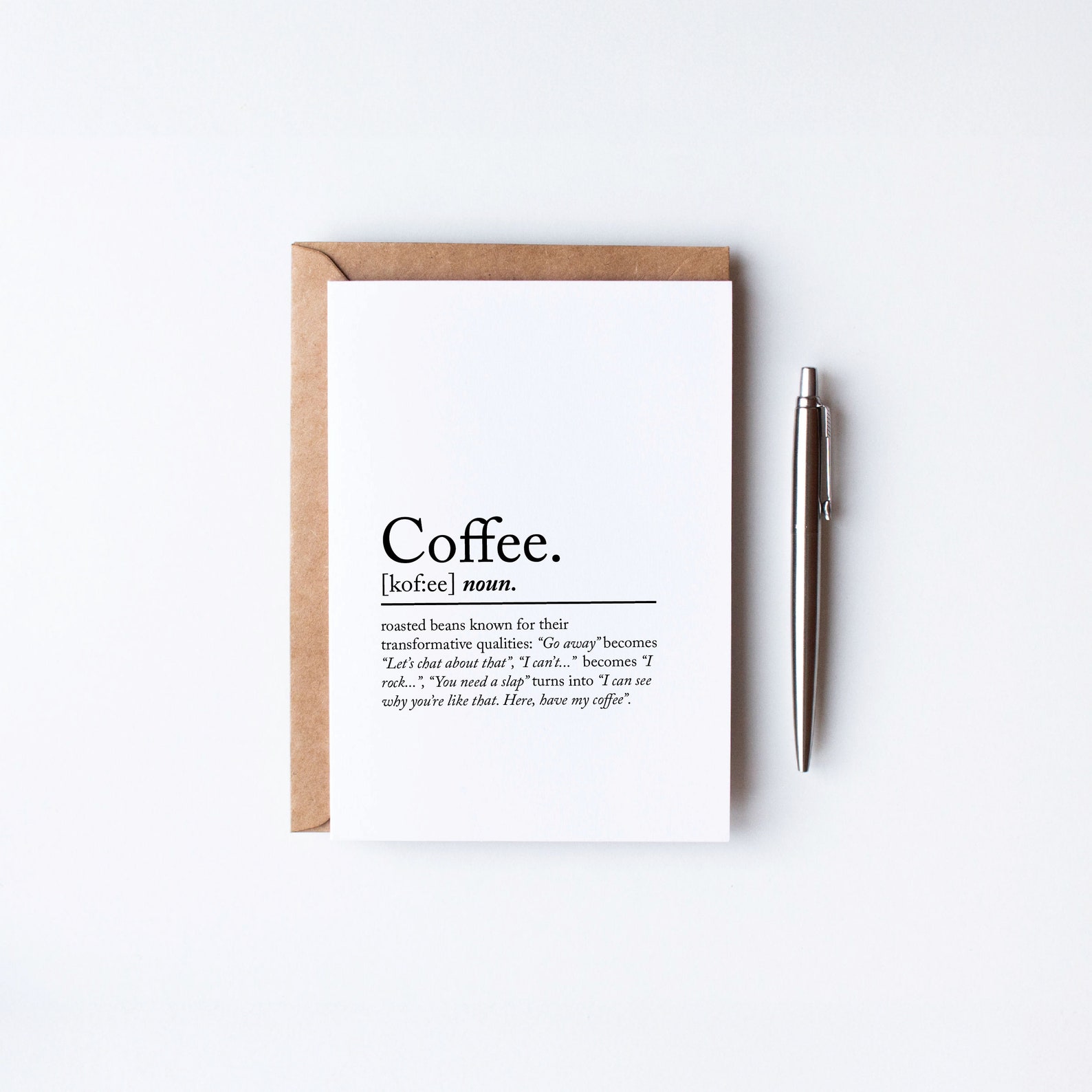 Funny Coffee Definition Greeting Card. Birthday Card Digital Download ...