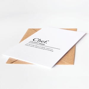 Funny Chef Definition Card Digital Download. Birthday Card. Foodie ...