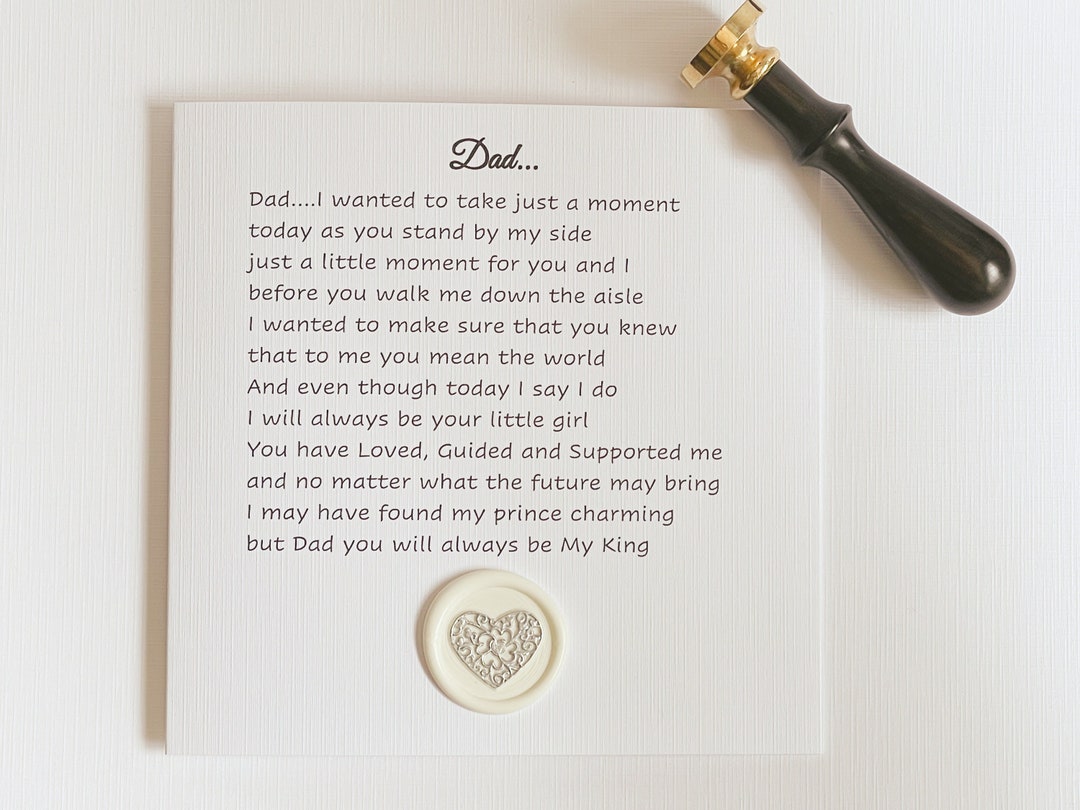 To My Dad on My Wedding Day Wedding Card for Dad From - Etsy