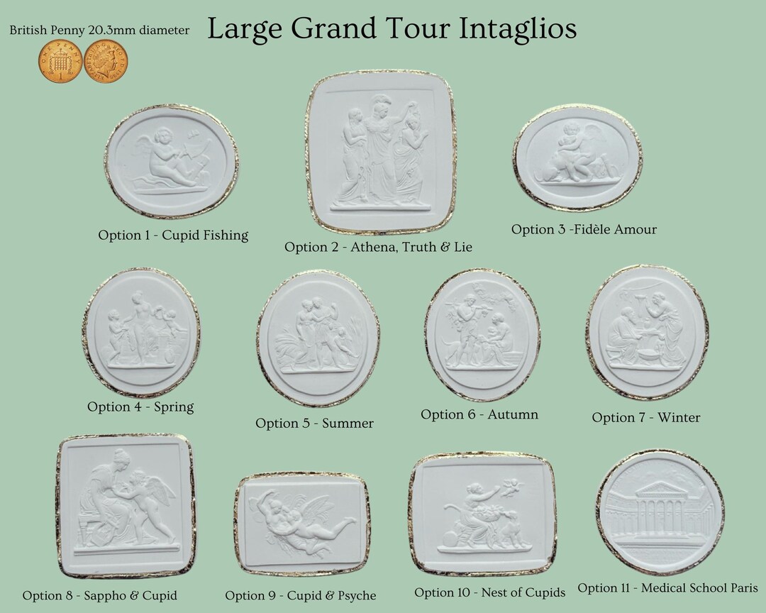 Grand Tour Plaster Intaglios, Intaglio Wall Art, Gold Leaf Intaglio ...