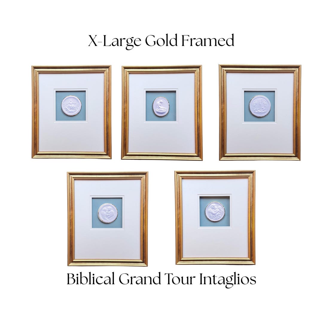 Framed Intaglio Art, Biblical Medallions Plaster Intaglios, Curated ...