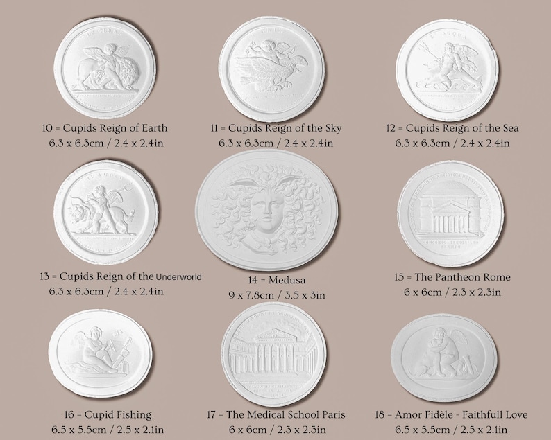 Intaglio Wall Art, Grand Tour Plaster Intaglios Large Size, Plaster ...