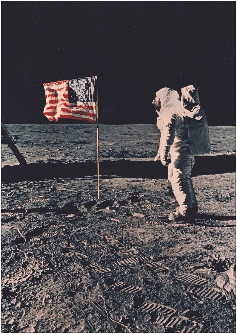 Apollo 11 Moon Landing METAL Poster Art Print Plaque Gift | Etsy