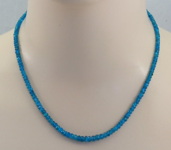 Neuon Blue Apatite Necklace Faceted Pure Nature - Etsy