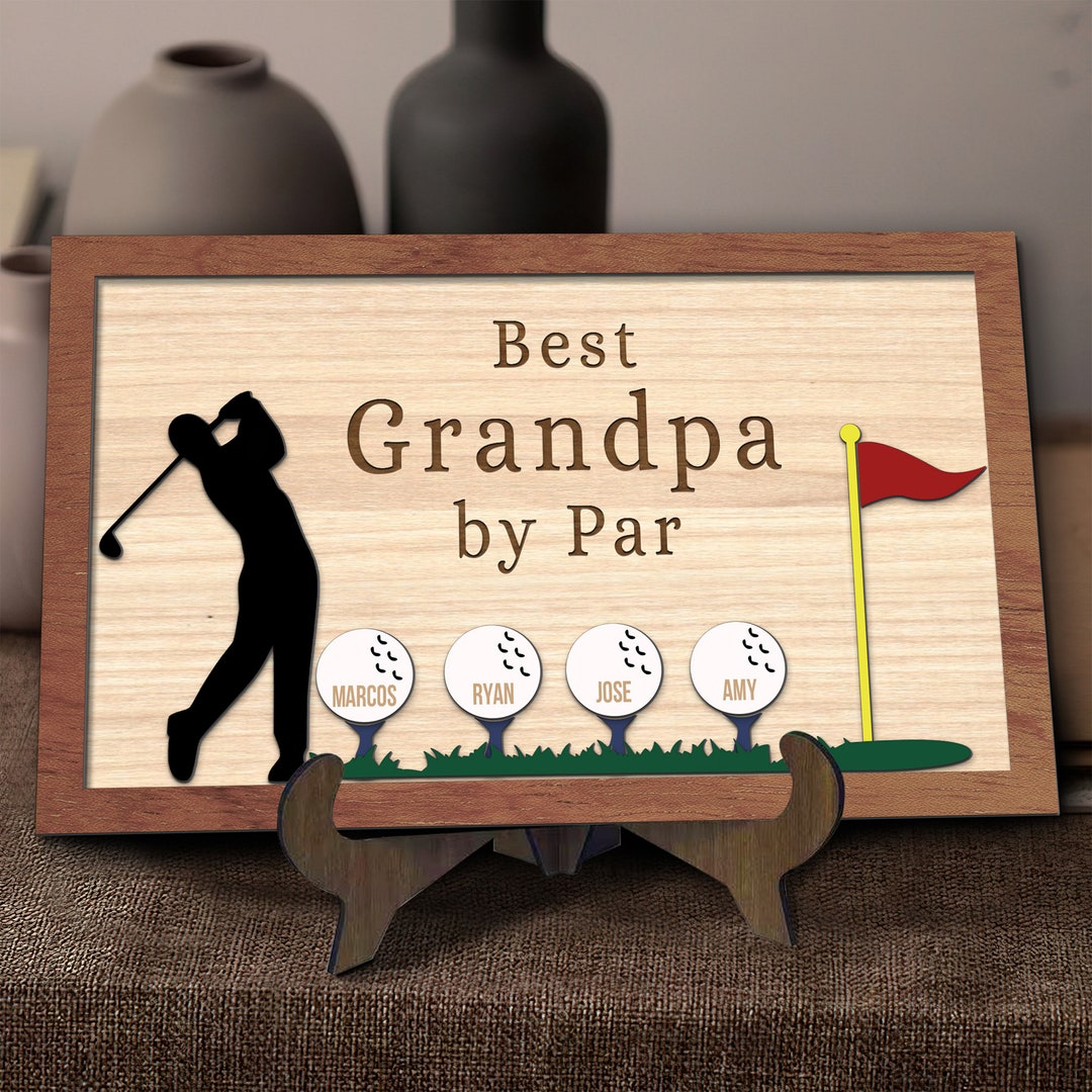 Personalized Best Dad by Par Sign, Custom Wooden Golf Sign, Gift for ...