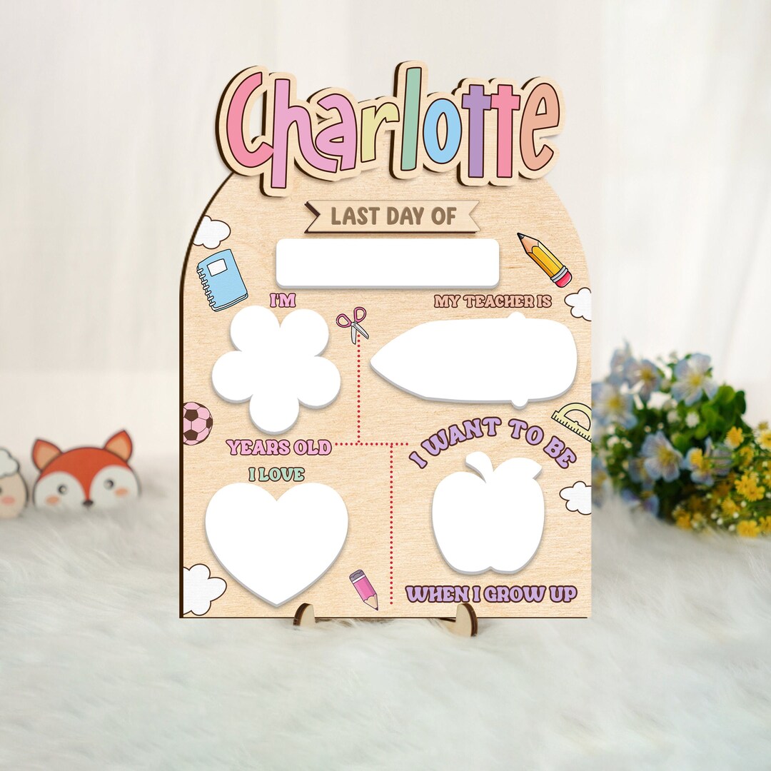 Interchangeable First Day Name Sign, Custom School Board, School Photo ...