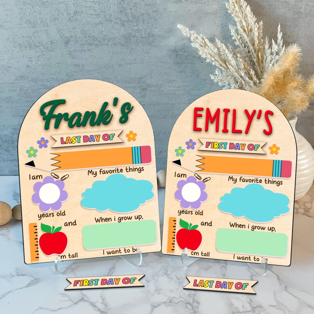 Interchangeable First Day Name Sign, Custom School Board, School Photo ...