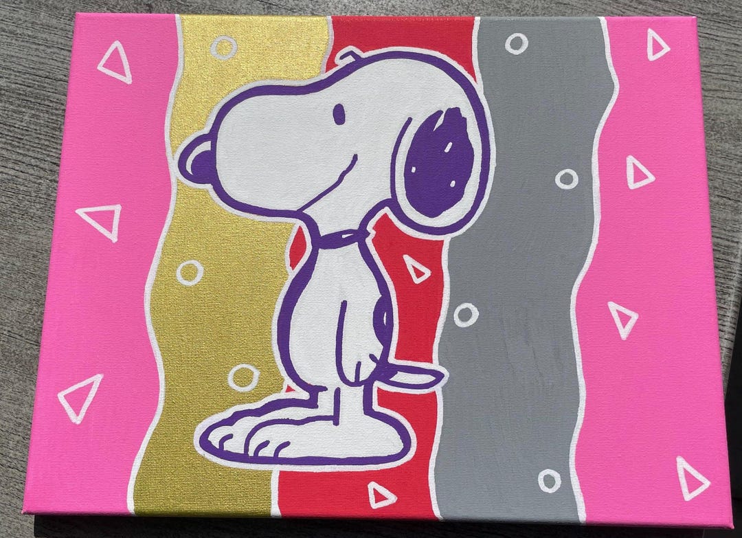 Peanuts Snoopy 11”x14”- Cartoon Painting, Canvas Art, Acrylic Painting ...