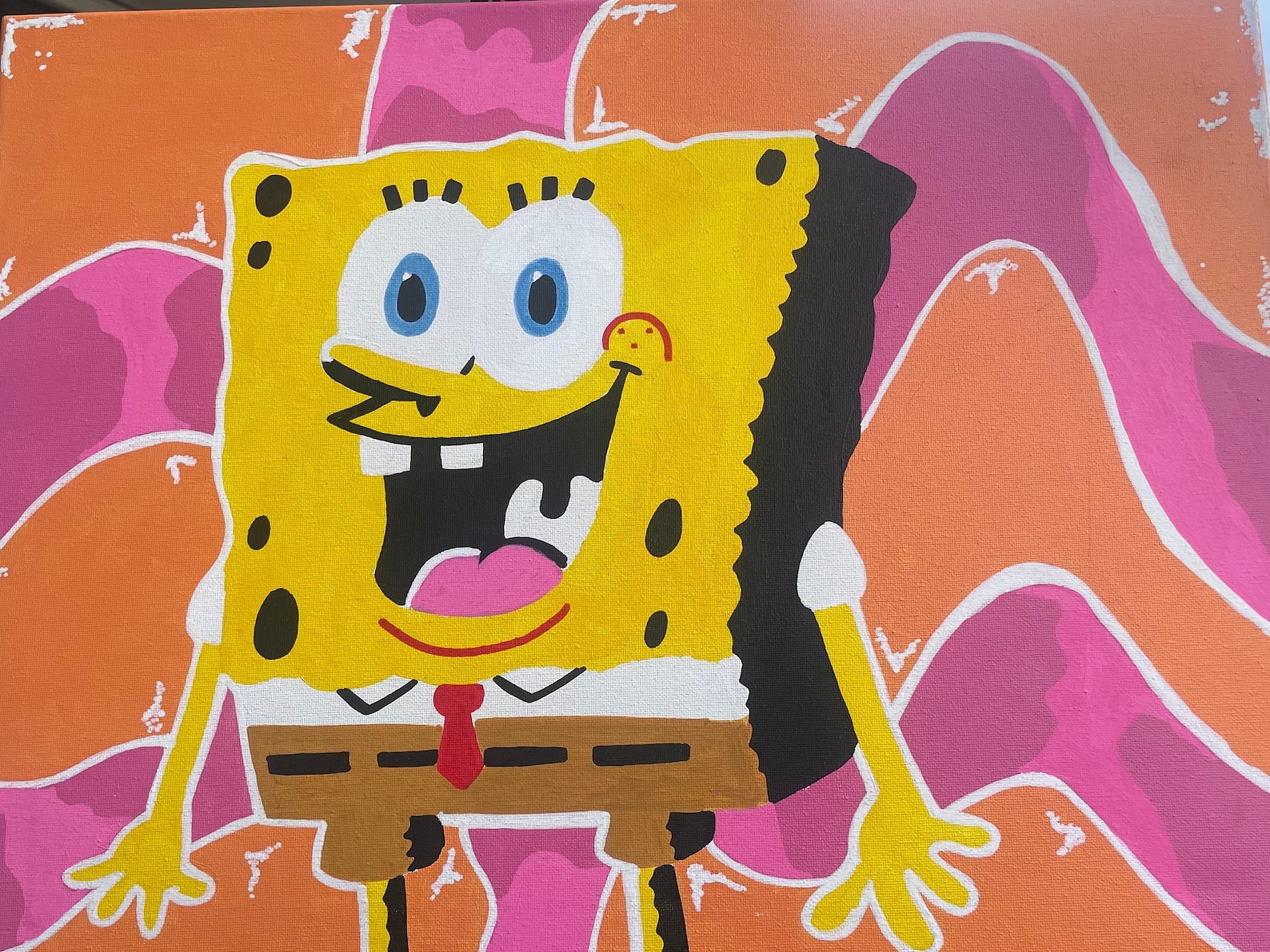 Nickelodeons Spongebob Squarpants Acrylic Cartoon Painting - Etsy