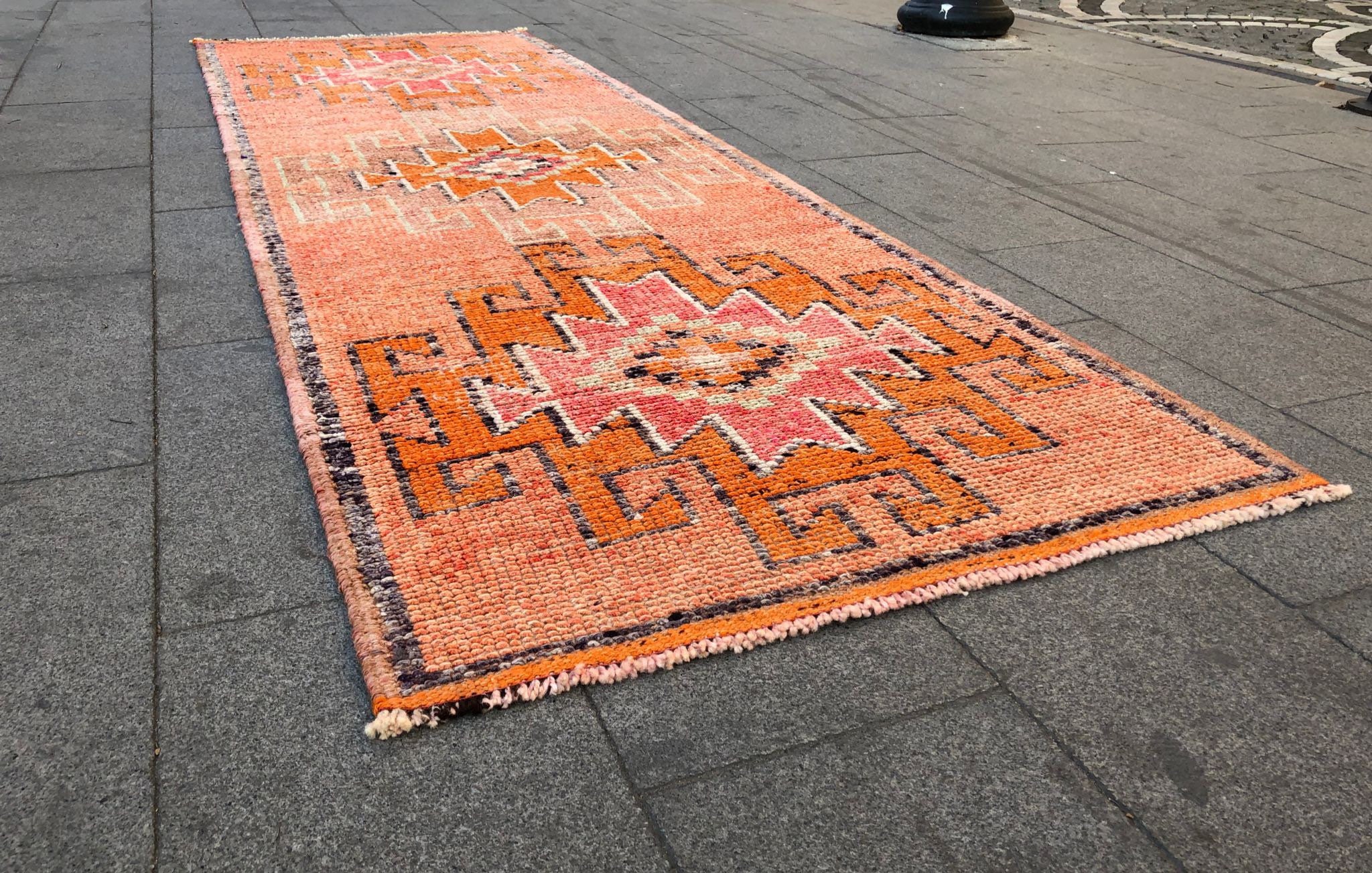 31 X 98 Anatolian Handwoven Pastel Red Runner Rug Antique - Etsy UK
