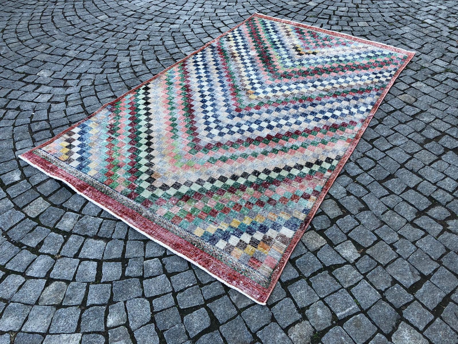 Handmade Geometric Design Carpet 4.7x7.7 Ft 146x235 Cm | Etsy