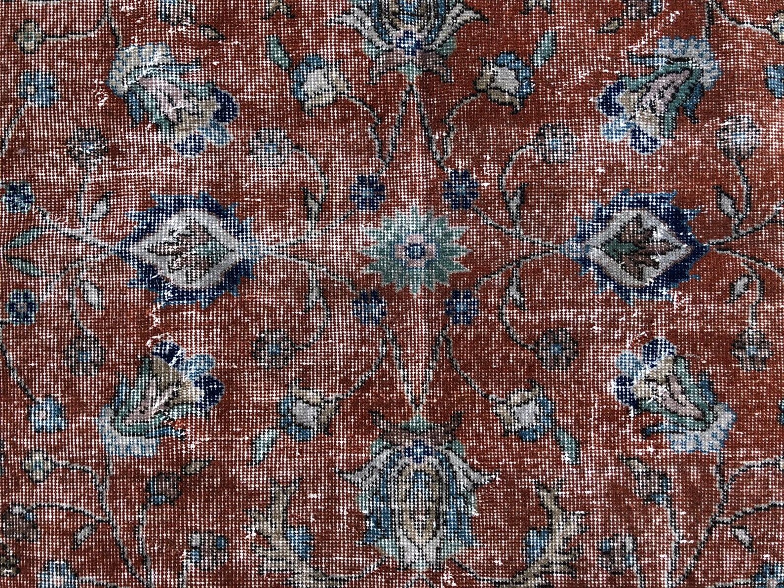 Brick Color Rug Red Rug Gray Rug Floral Rug Vintage Rug - Etsy