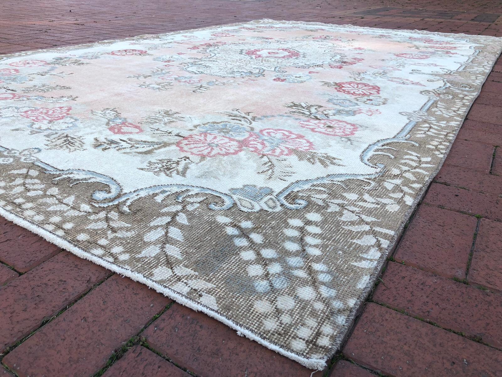 Oversize Floral Design Cream Color Carpet Trendy Home Decor - Etsy