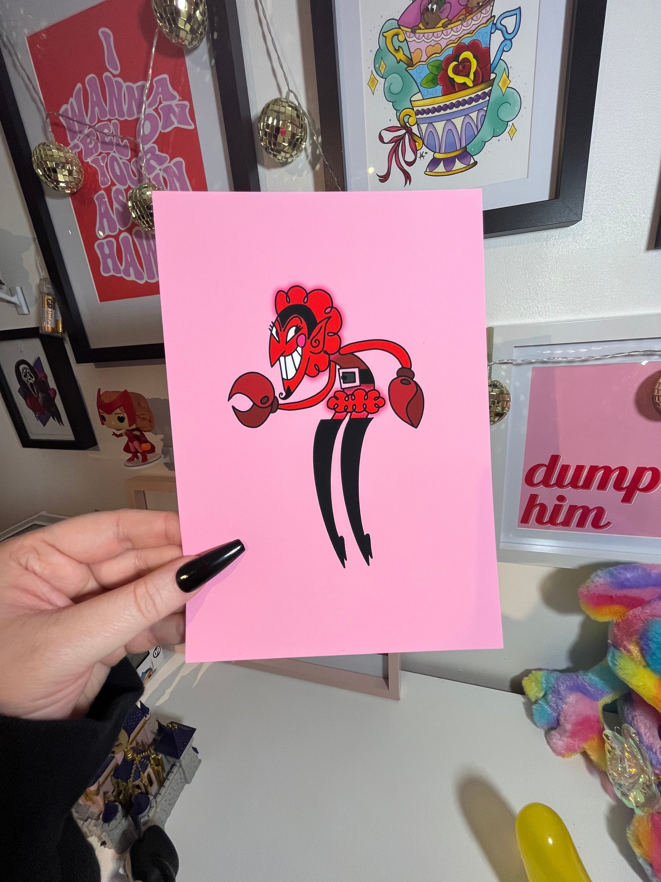 HIM Powerpuff Girls Artwork L Fun Devil Valentines Pink Red Bright ...